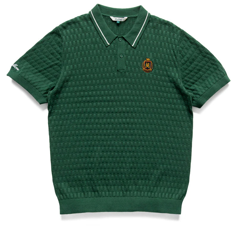Malbon Golf CREST KNIT Polo Myrtle – Club Luminaries